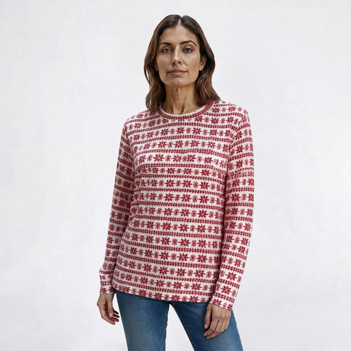 Click here for Plus Size Hasting & Smith Long Sleeve Snowflakes F... prices